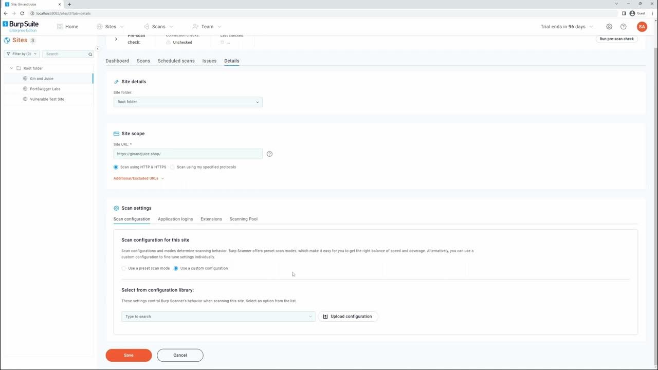 Using custom scan configurations in Burp Suite Enterprise Edition - YouTube