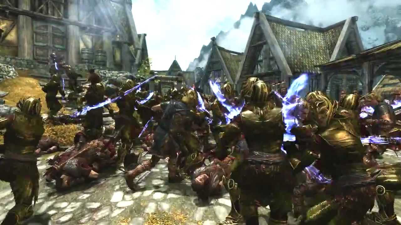 Skyrim Cinematic Lighting and Battle Scene - YouTube