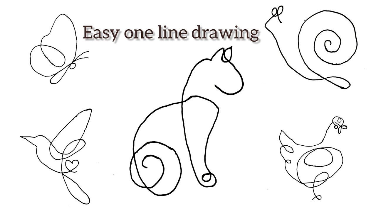 "EASY" One Line Drawing & Continuous Line Arts - YouTube