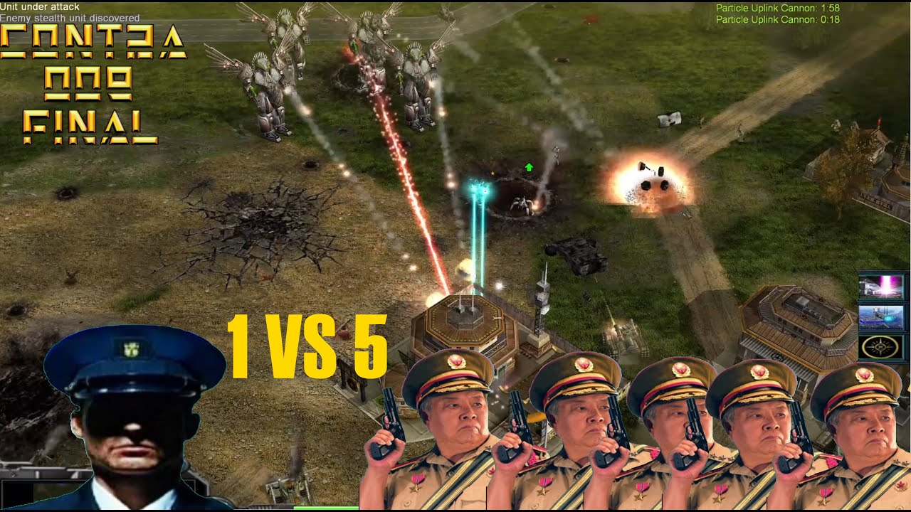 C&C Generals Contra 009 Final 1 VS 5 Insane AI (Cyberdomination) - YouTube