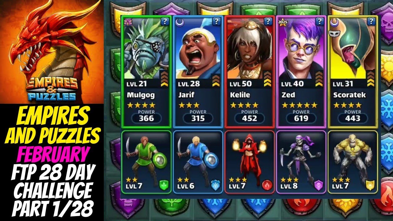 FEBRUARY 28 DAY FREE TO PLAY CHALLENGE - DAY 1/28 - EMPIRE AND PUZZLES ...