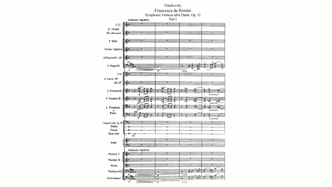 Tchaikovsky: Francesca da Rimini, Op. 32 (with Score) - YouTube