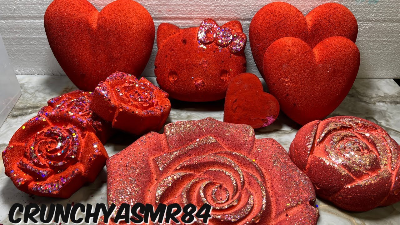 Red/Pink Roses & Hearts Crush | ASMR | Oddly Satisfying | Sleep Aid ...