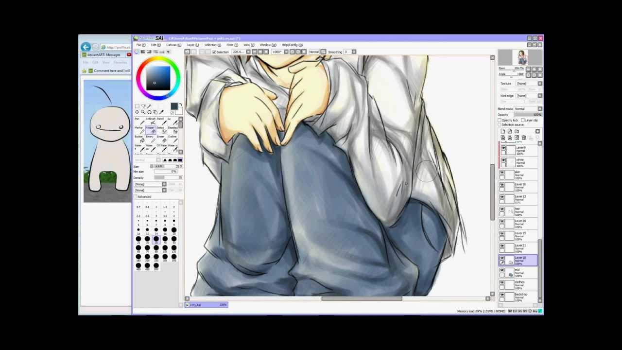 SAI: Drawing Cry as L - YouTube