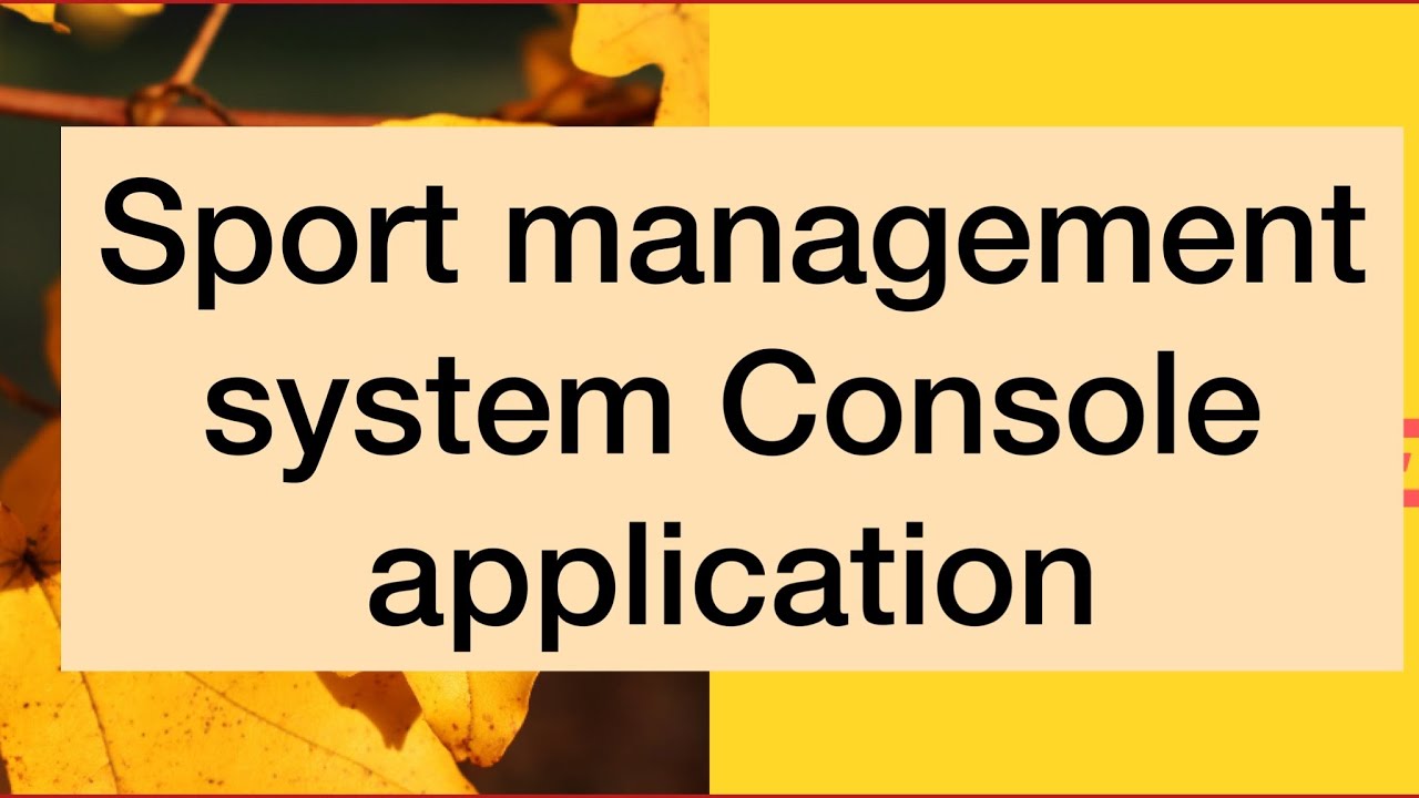 Sport hour management system in java || java console application sport ...