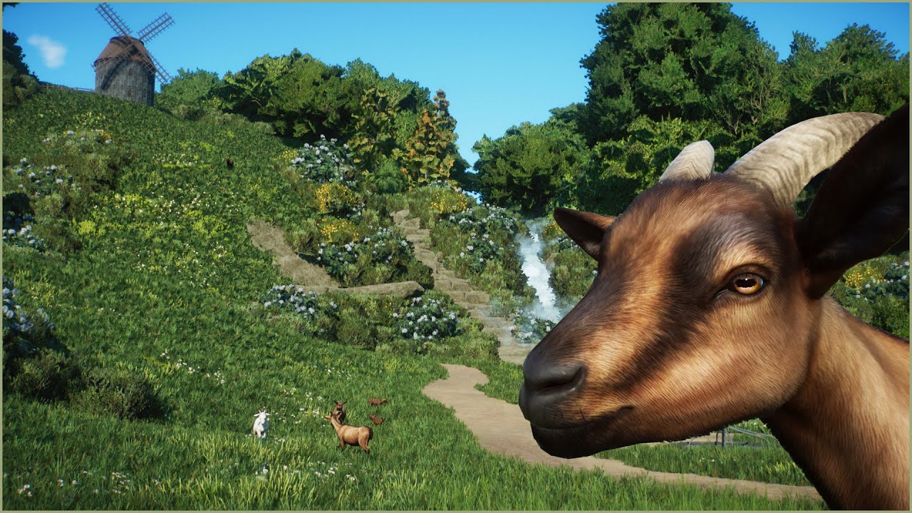 🐐 Cozy alpine goat habitat on the hill side | Medli Zoo | Planet Zoo ...