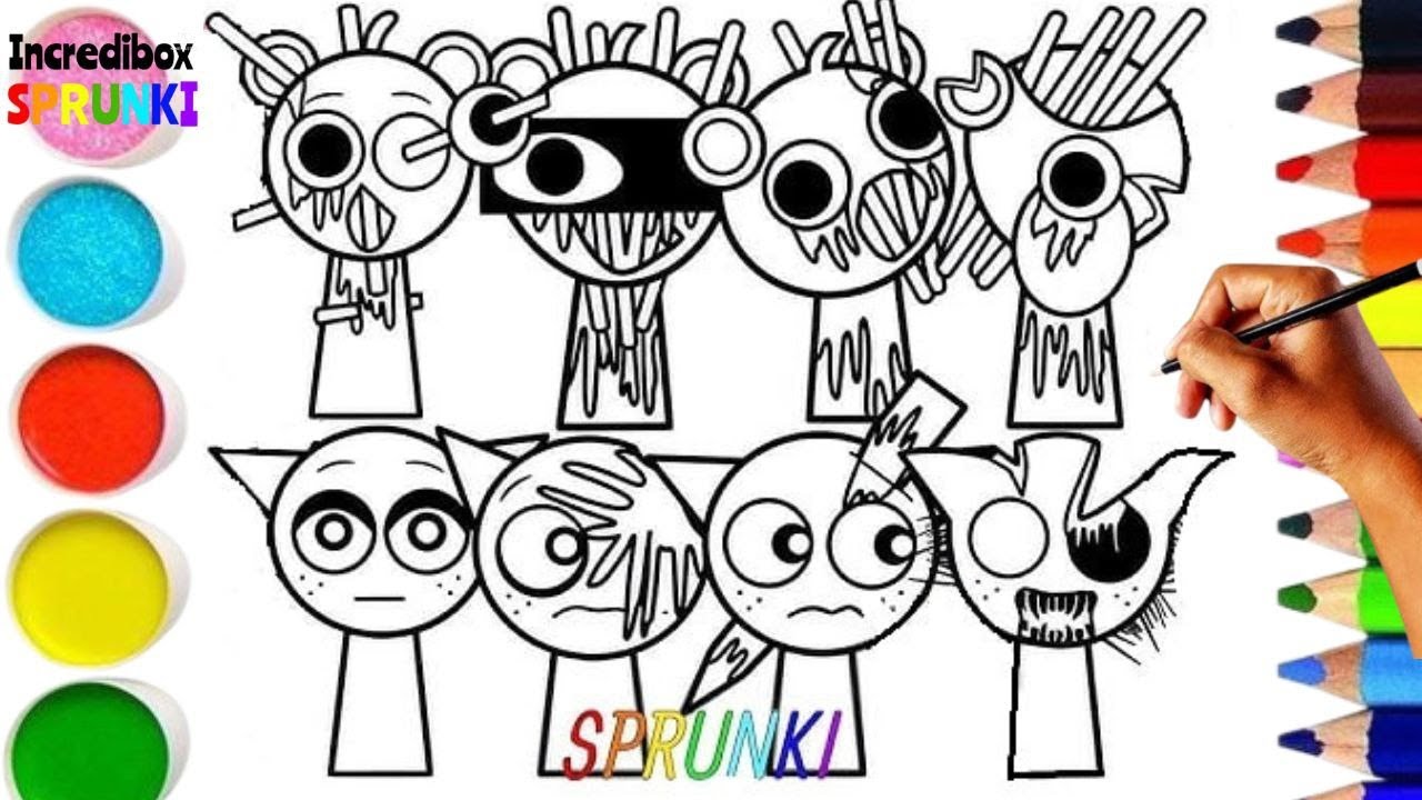 Incredibox Sprunki New Coloring Pages 🔥🌈🎶 How to color from Blue and ...