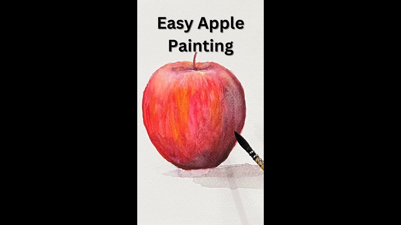 Easy Apple Painting with Watercolors | Step-by-Step Watercolor Tutorial ...