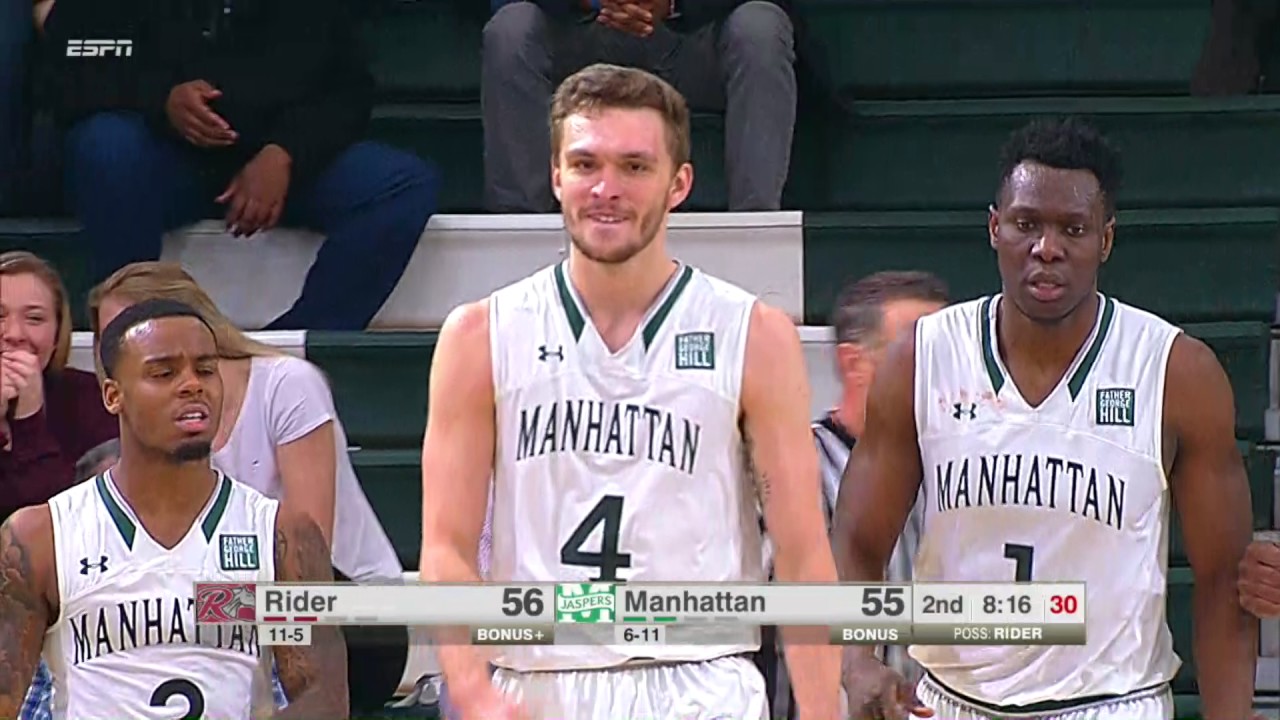 JSN - Manhattan Men's Basketball Highlights vs Rider (1.13.17) - YouTube