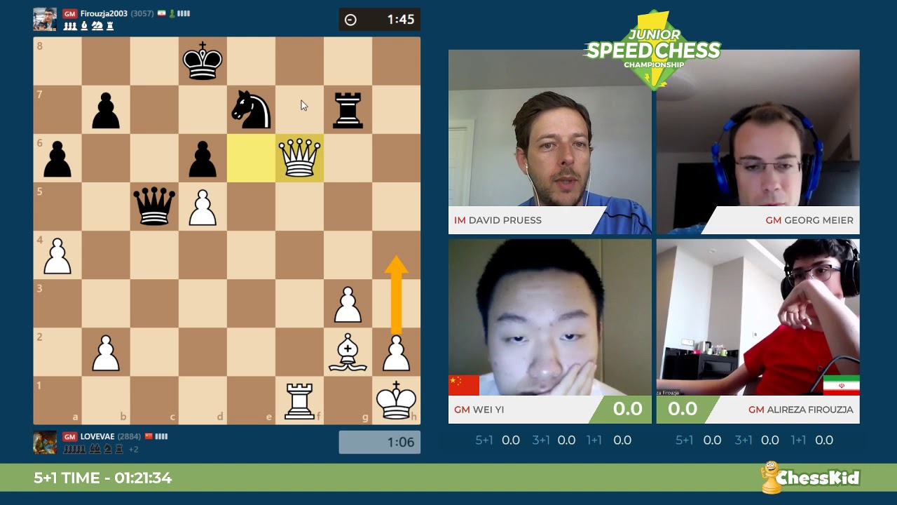 Speed Chess 1/2 Finale: Wei Yi contre Firouzja avec David Pruess et ...