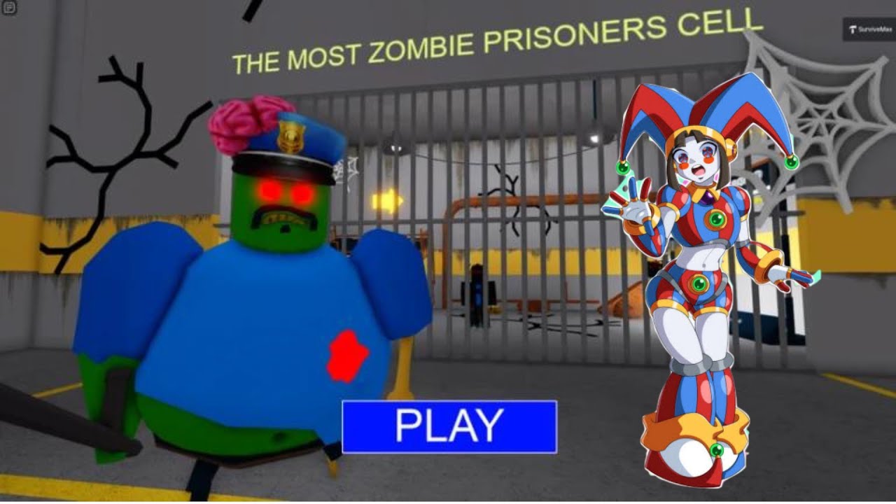 POMNI AFRAID OF ZOMBIE BARRY'S PRISON RUN! (FIRST PERSON OBBY!) #roblox ...