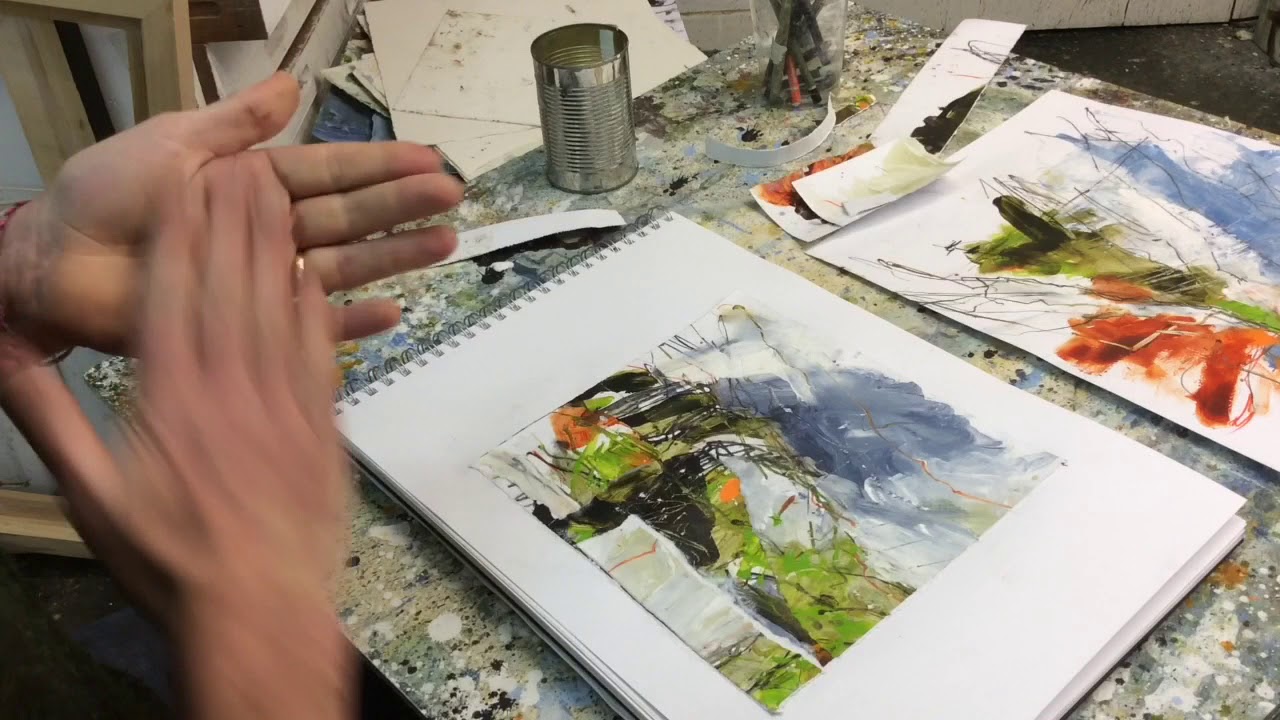LEWIS NOBLE DEMONSTRATING WORKING WITH COLLAGE - YouTube