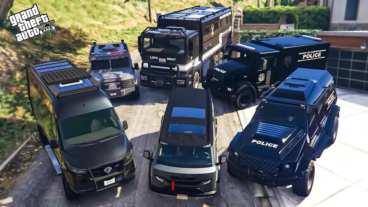 GTA V - Stealing HEAVY SWAT Department Vehicles with Franklin in GTA 5 ...