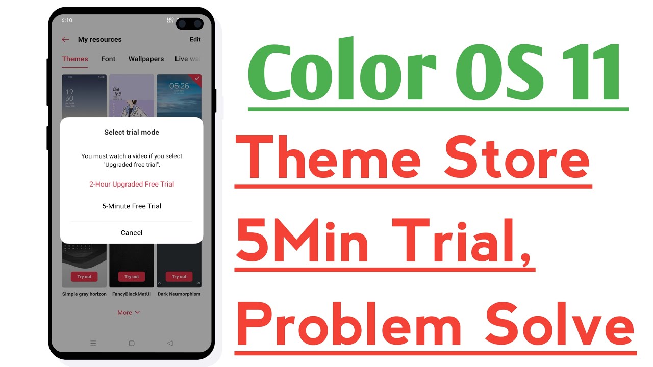 Color OS 11 Theme Store Theme 5 Min Trial Problem Solve - YouTube