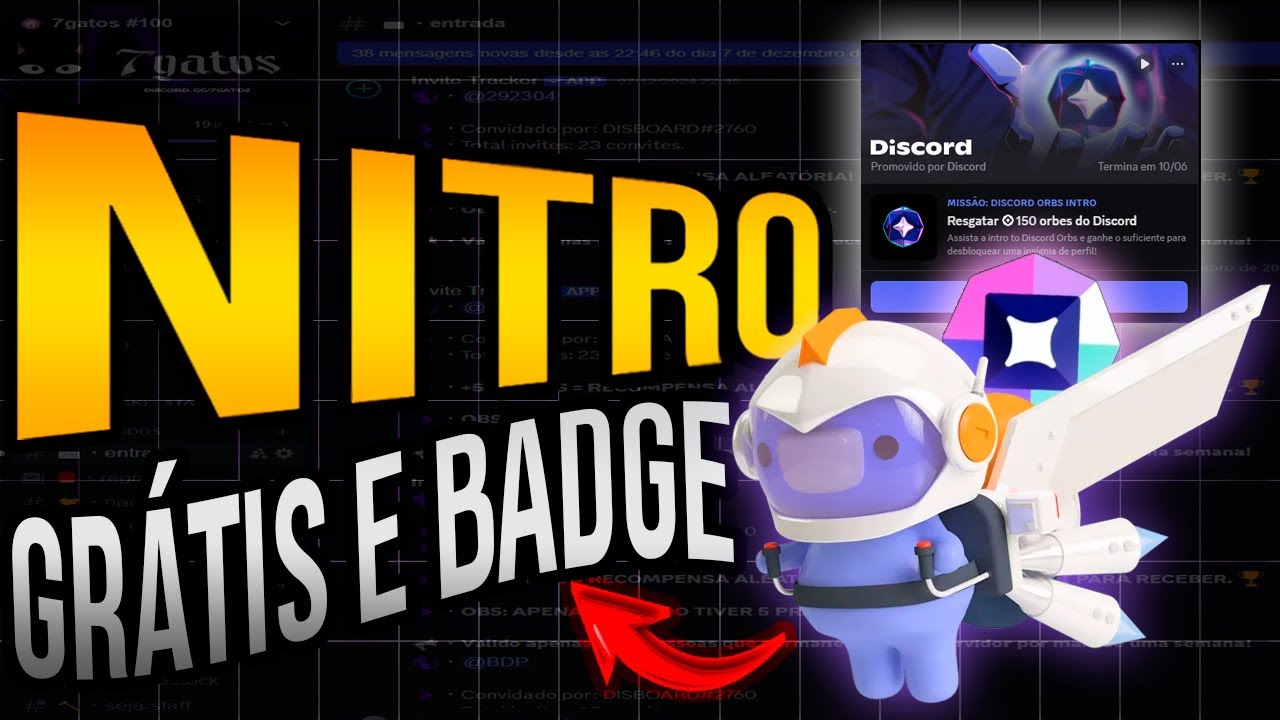 CORRA! COMO PEGAR A NOVA BADGE DO DISCORD E 3 DIAS DE NITRO GRÁTIS ...
