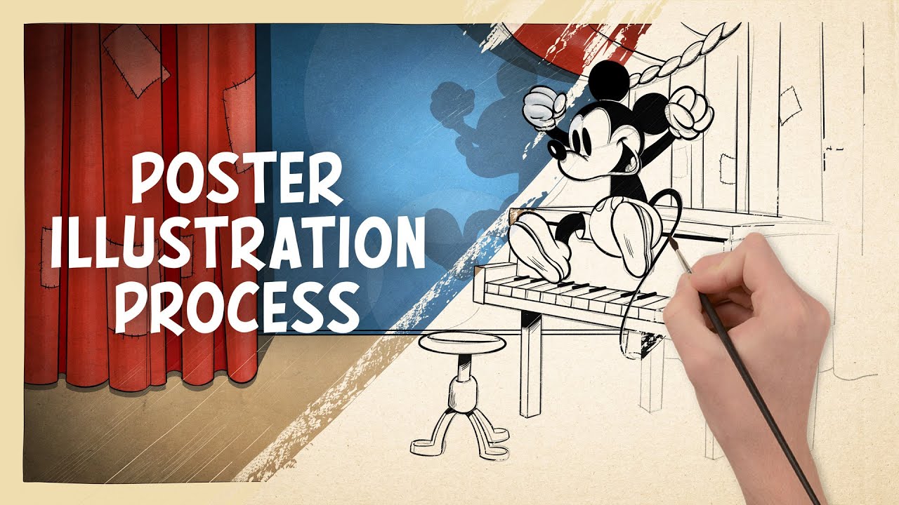 Drawing a Poster for The Opry House (1929) - YouTube