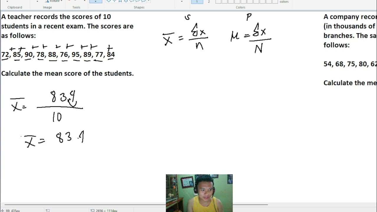 SAMPLE MEAN TUTORIAL - YouTube