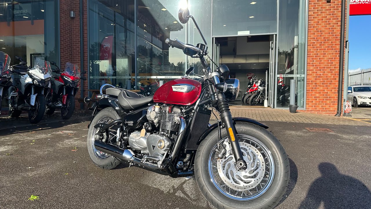 Triumph Bonneville Speedmaster (Red) walkaround with engine sound for ...