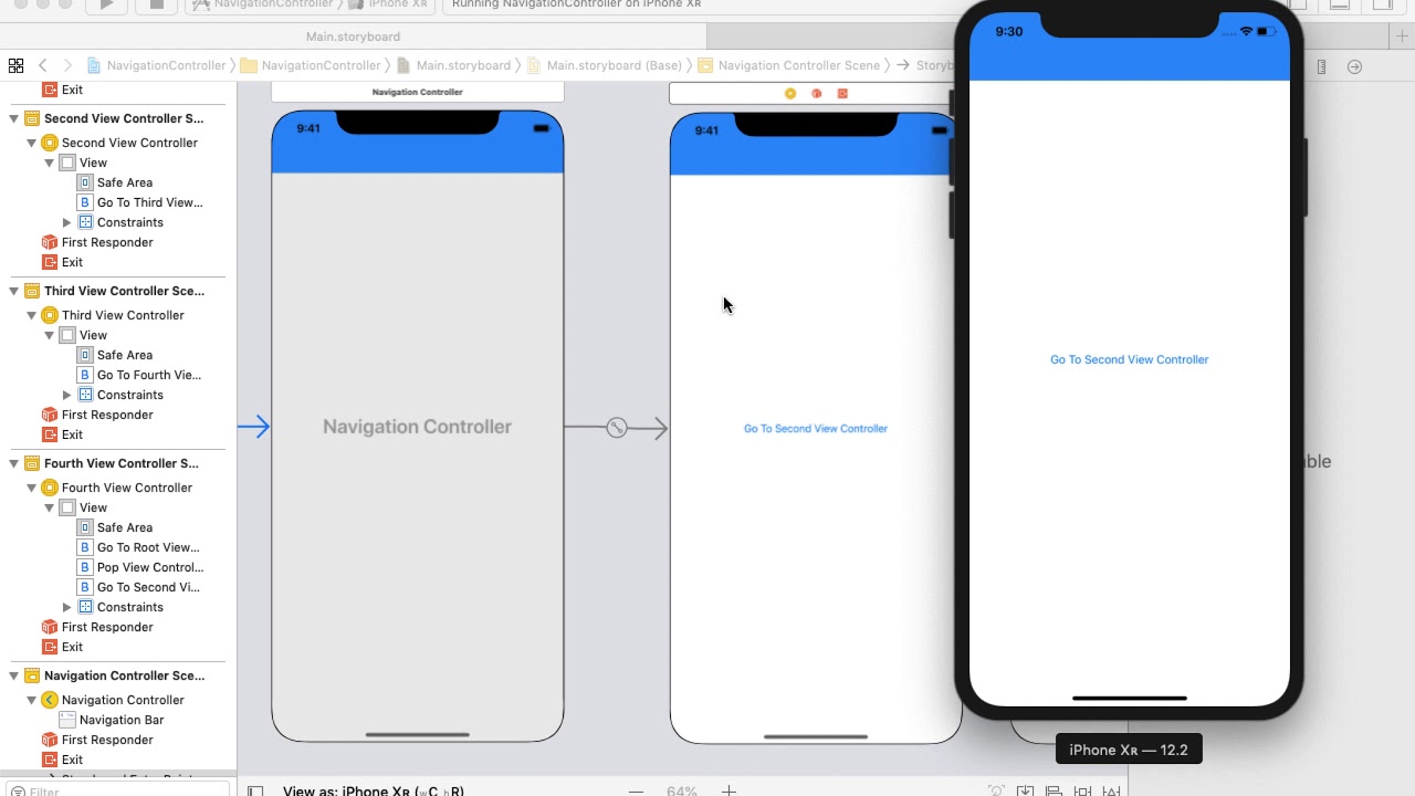 Uinavigationcontroller In Ios Swift Part 1 Xcode 102 Swift 5 Youtube 0477