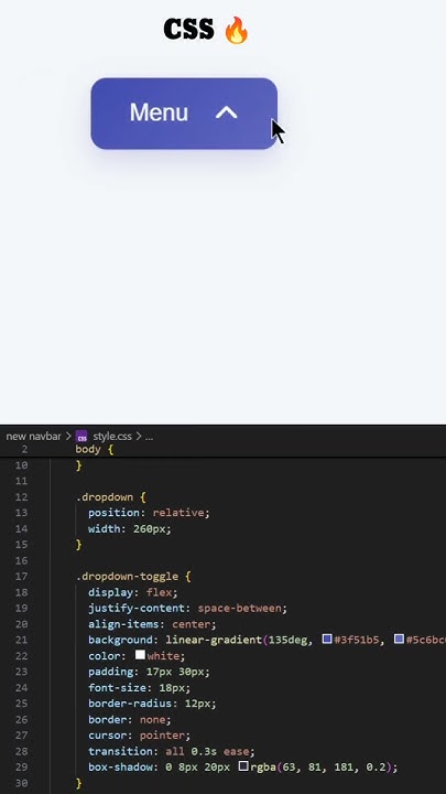 ⬇️dropdown Menu With Html Css And Js Webdevelopment Coding Shorts 2110