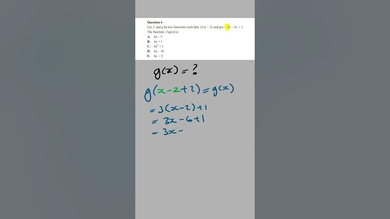 Transformation and Composite Functions Maths Methods Exam Question - YouTube