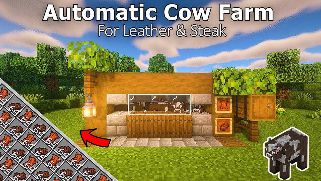 Minecraft: Easy AUTOMATIC Cow Farm 1.20! (Survival | Bedrock | Java ...