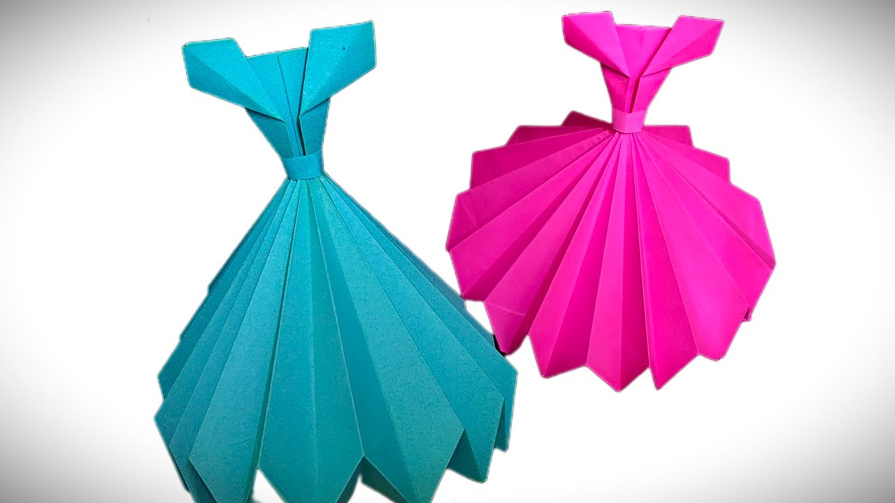 DIY Origami Barbie doll Dress Making Tutorial | Doll Paper Dress Design ...