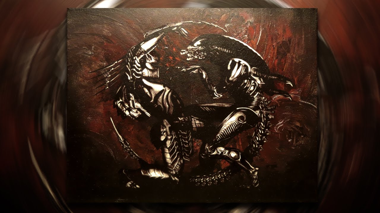 Stencil Art "Alien Vs Predator" by BASE45 - YouTube