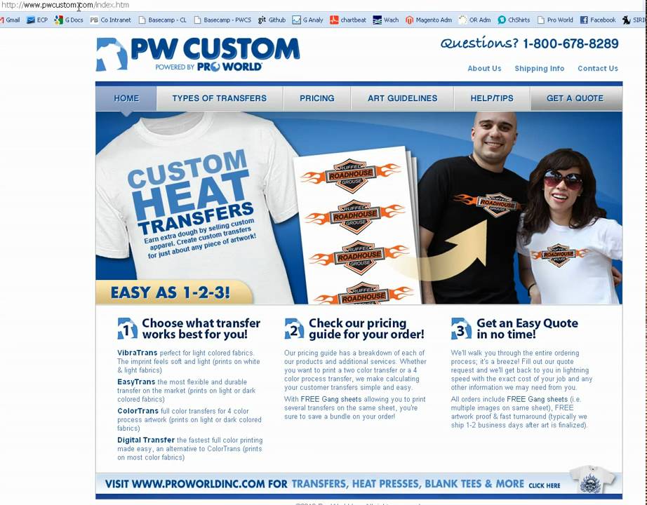 How to Price Custom Transfers from Pro World - YouTube