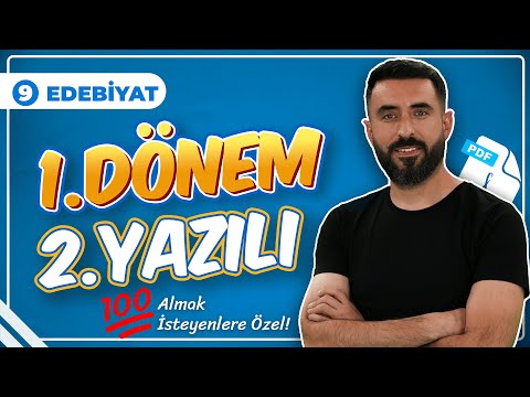9.SINIF EDEBİYAT 1.DÖNEM 2.YAZILI SORULARI 📌 / %100 Gerçek Sorular 🔥