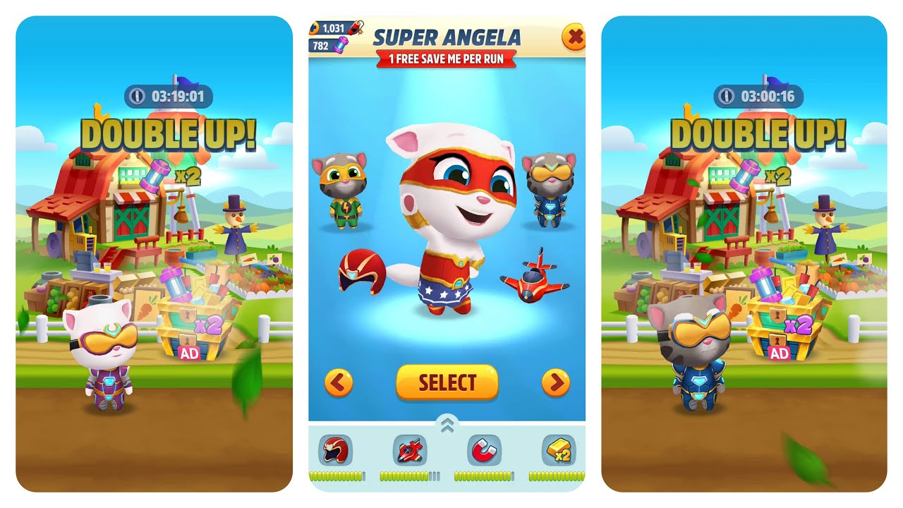 Talking Tom Gold Run Neon Rush Event Super Angela vs Cyber Angela vs ...