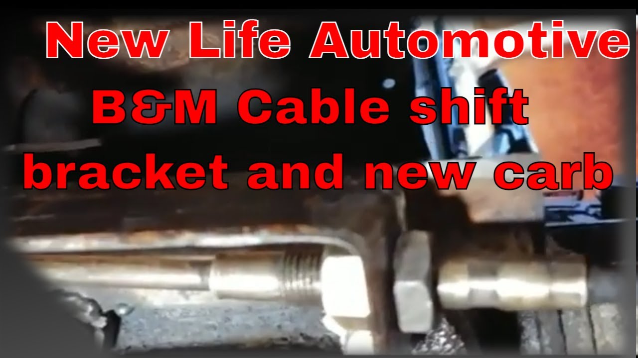 f100 C4 Hurst cable shifter bracket fabrication and new carb - YouTube