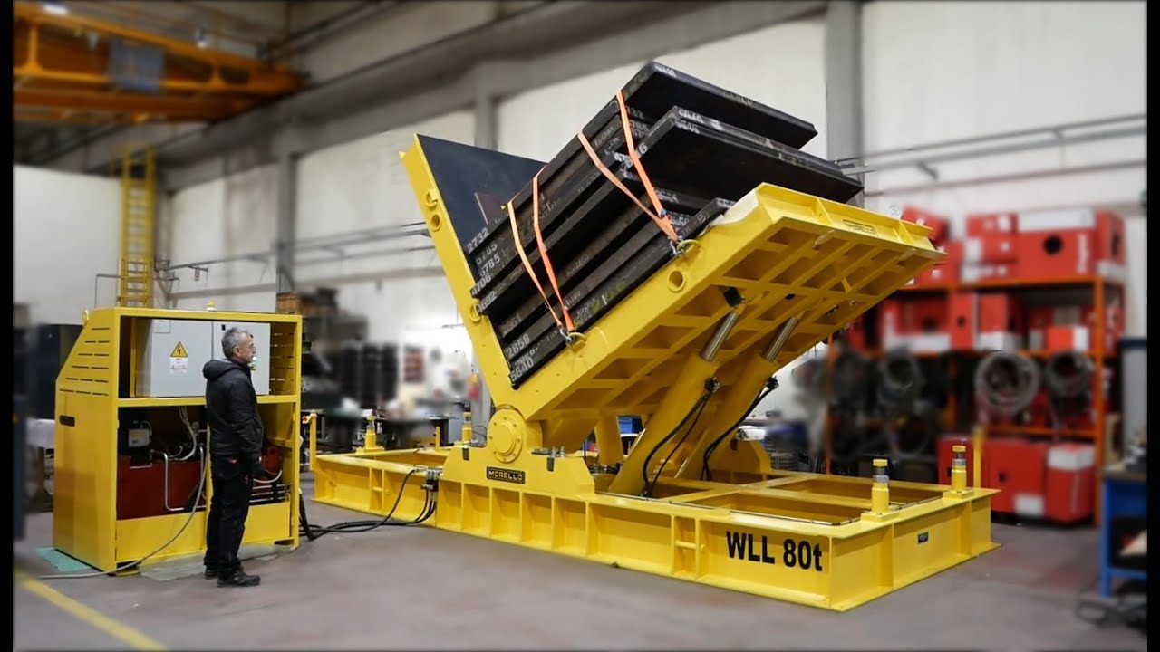 Hydraulic 90° upender - 80 T load capacity - MORELLO - YouTube