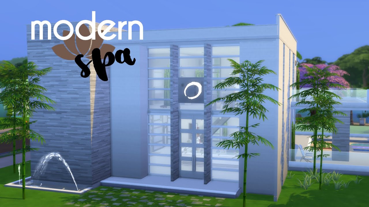 MODERN SPA // Sims 4: Speed Build (NO CC) - YouTube