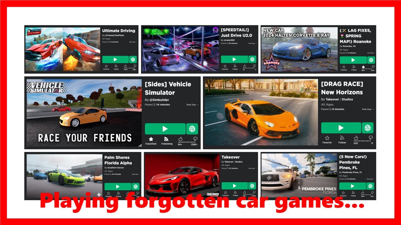 Playing forgotten Roblox car games... - YouTube