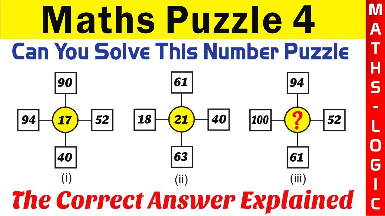 Maths Puzzle(4) | How to Solve This Number Puzzle | The Correct Answer ...