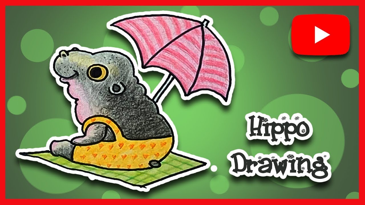 How to draw Hippo for kids cute and easy - YouTube