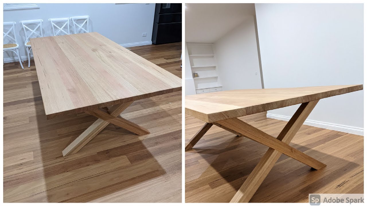 Complete Build of Cross X Leg Farmhouse Dining Table How To Make X ...