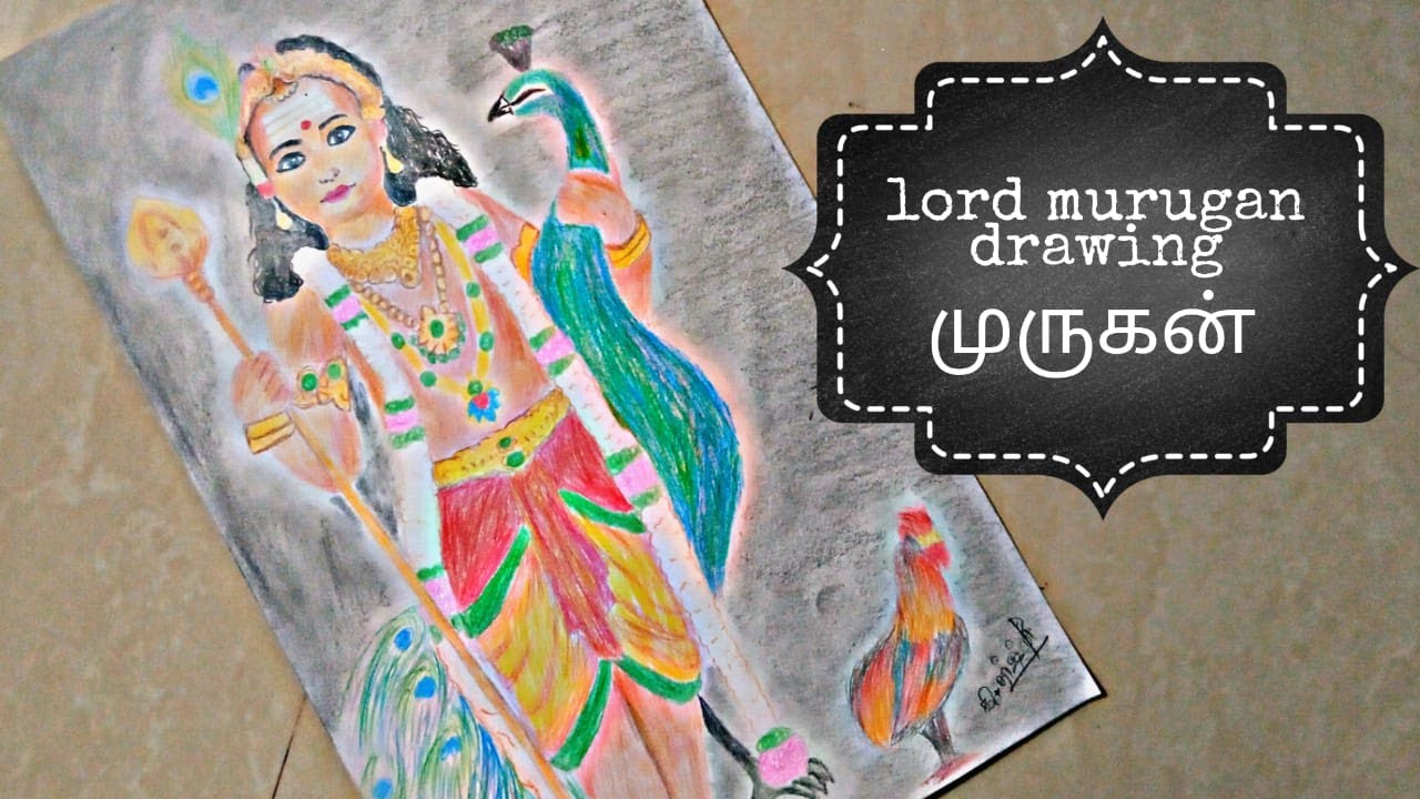 Easy murugan color pencil drawing @dharshnis_art - YouTube