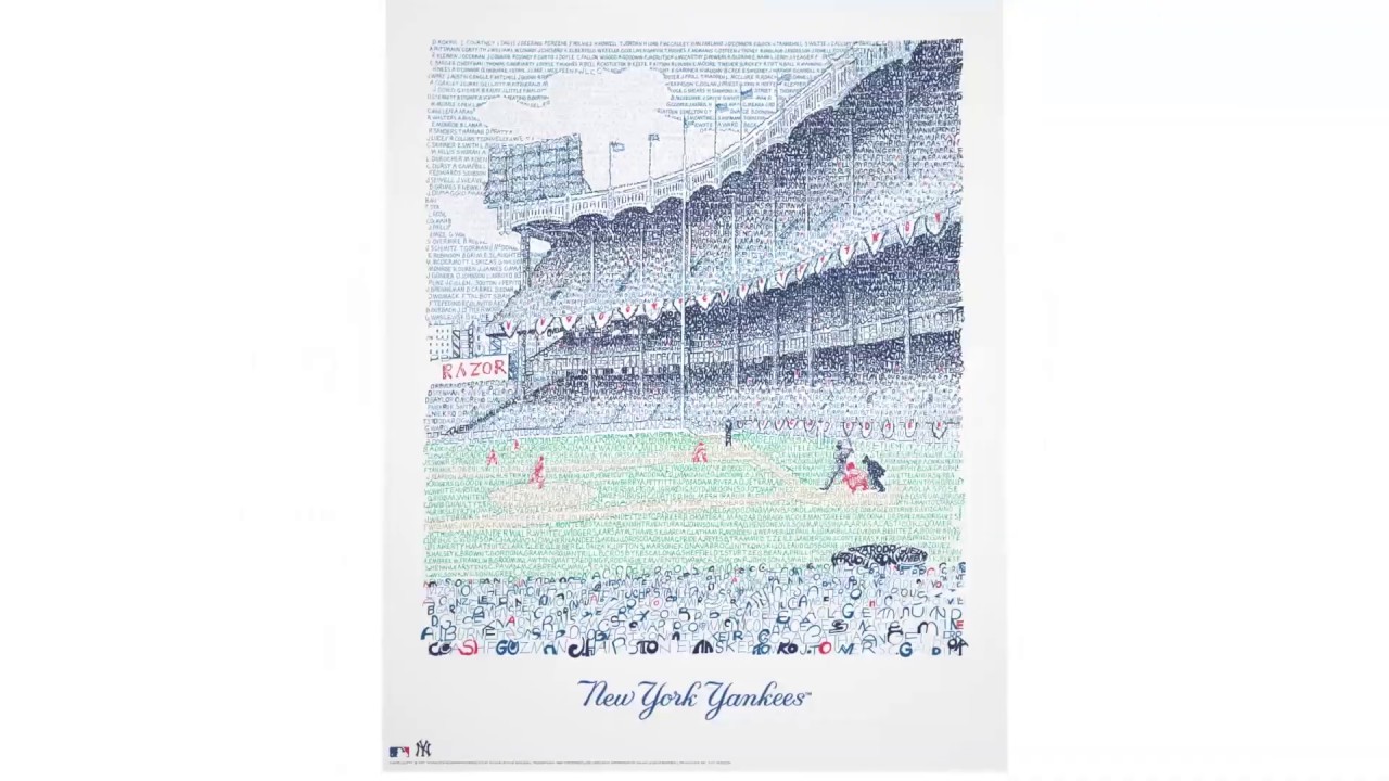 Yankee Stadium Word Art - A detail video of every New York Yankees ...