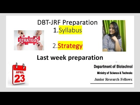 How to study for DBT -JRF "Final week" #dbtjrf #preparation #syllabus # ...