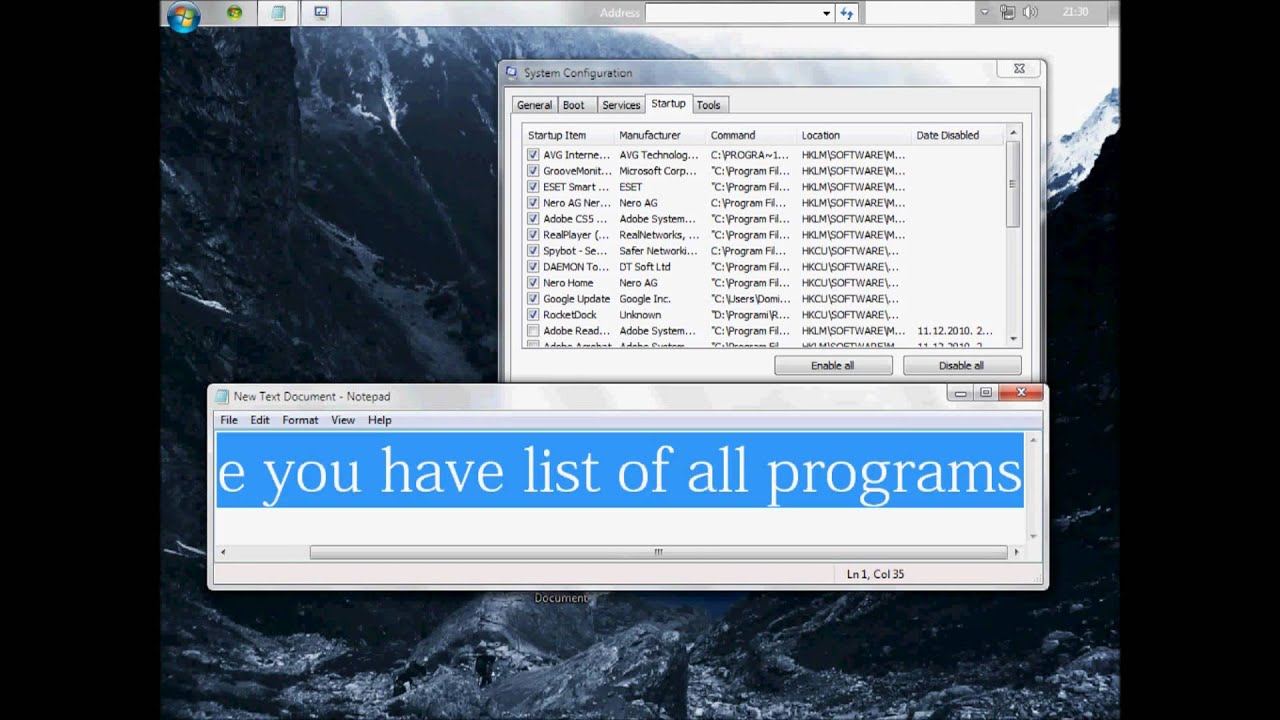 How to remove programs from start-up (stop programs to run on system ...