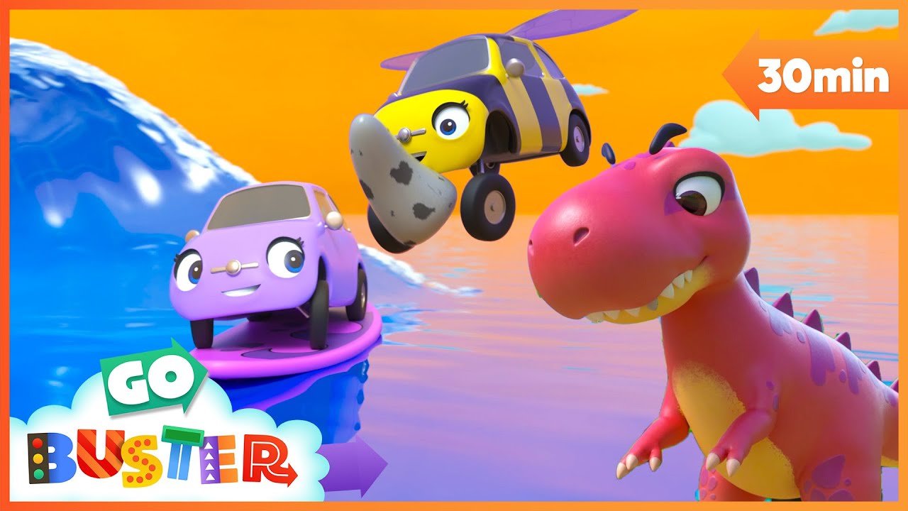 Buster's Summer Stories - Saving Sharks & Dinosaurs | Go Buster | Funny ...