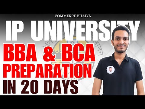 IPUCET BBA & BCA PREPARATION IN 20 DAYS | Commerce Bhaiya - YouTube