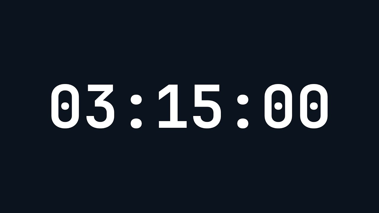 3 Hour 15 Minutes Countdown Timer | Gentle Alarm & Visual Effect ...