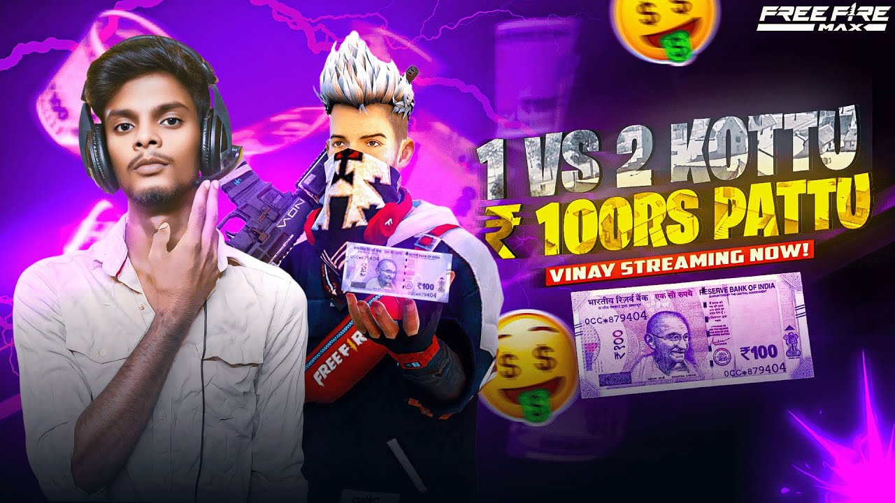 VINAY FF GAMER IS LIVE 🖥️FACE CAM STREAMER 😎🔥 GIVEAWAY CONTENT 1V2 100 ...
