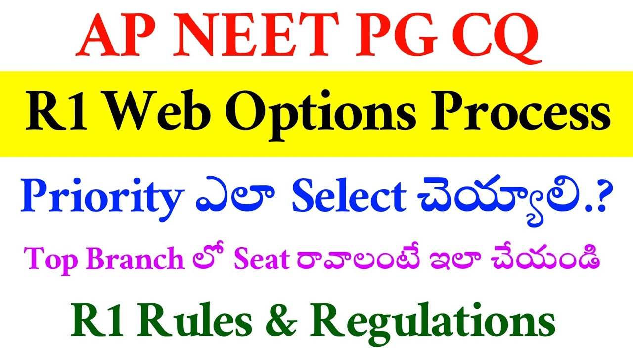 NEET PG 2024 | AP CQ R1 Web Options Process | PRIORITY | Vision Update ...
