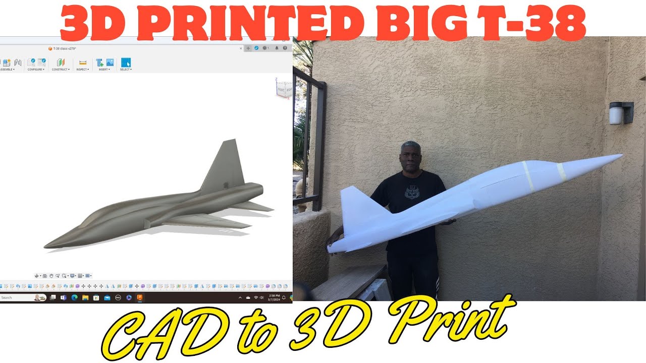 83 inch long 3D printed T-38 EDF Jet - YouTube