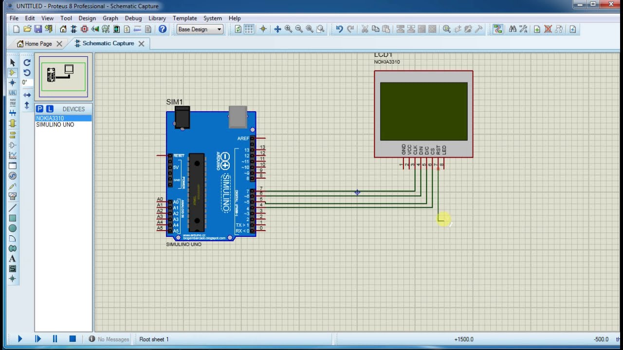 Nokia 3310 LCD simulation Proteus - YouTube