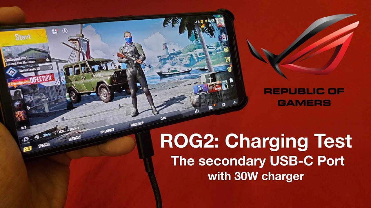 ROG2: Charging Test 3/ Secondary USB-C Port (Side of Phone) - YouTube